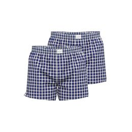 Tom Tailor Webboxer »Dakota«, 2 weich, bequem, basic, locker, atmungsaktiv, mit Logo, breiter Bund blau-mittel-Karo S - 2 2 S Herren Web-Shorts von...
