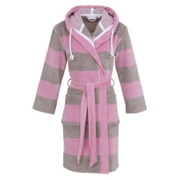 Carl Ross Damenbademantel »106310« 1 Stk. platin/rose quartz 32/34 mit Kapuze und eingearbeiteter Kordel