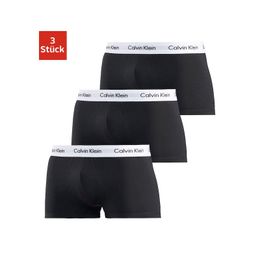 Calvin Klein Underwear Trunk »Low Rise Trunk 3 PACK« 3 Stk. mit weißem Webbund schwarz M (6) - 3 Stk. 3 Stk. M (6) CK Low Rise Trunk in hüfttiefer...