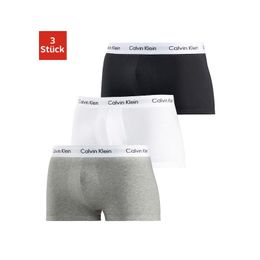 Calvin Klein Underwear Trunk »Low Rise Trunk 3 PACK« 3 Stk. mit weißem Webbund grau-meliert, schwarz, weiß S (5) - 3 Stk. 3 Stk. S (5) CK Low Rise...