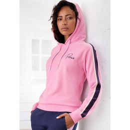 Vivance Hoodie, 1 Stk. Hoodie mit Kontrast Eins&auml;tzen, Loungeanzug rosa, blau 44/46 44/46 Sweat Hoodie mit Front-Print