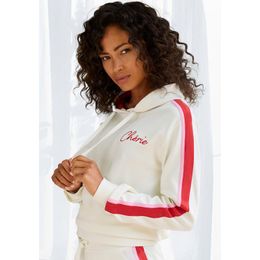 Vivance Hoodie, 1 Stk. Hoodie mit Kontrast Einsätzen, Loungeanzug creme, rot 32/34 32/34 Sweat Hoodie mit Front-Print