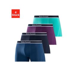 Bruno Banani Boxer &raquo;Boxershorts f&uuml;r Herren&laquo;, mit Steifen und Logo im Bund t&uuml;rkis, lila, blau, navy M M Bruno Banani Boxer im 4er Pack