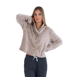 WEWO-Fashion WEWO FASHION Damenbademantel &raquo;6603&laquo; 1 Stk. un&uuml;bertroffen kuschelig stone 44 L&auml;nge: 61 cm trocknet 5x besser als Baumwolle
