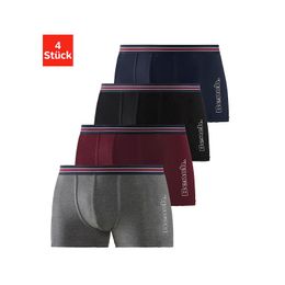 Bench. Boxer &raquo;Boxershorts f&uuml;r Herren&laquo;, 4 Stk. Unterhosen mit seitlichem Logo Druck bordeaux, schwarz, anthrazit-meliert, navy S - 4 Stk. 4 Stk. S...