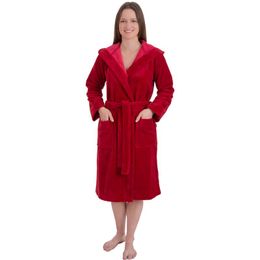 WEWO-Fashion WEWO FASHION Damenbademantel &raquo;ideal f&uuml;r Sauna & Spa, Hotelbademantel, Morgenmantel&laquo; 1 Stk. mit Kapuze bordeaux S L&auml;nge: 110 cm Damen Bademantel...