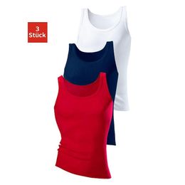 H.I.S. H.I.S Tanktop »Feinripp«, 3 Stk. aus weicher Baumwollqualität rot, weiß, marine 3 3 Feinripp- Tanktops im 3er-Pack