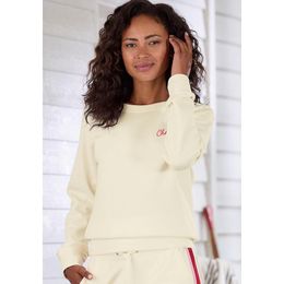 Vivance Sweatshirt, 1 Stk. Sweatshirt mit Frontprint, Loungeanzug creme 44/46 44/46 Sweatshirt mit Rundhalsausschnitt