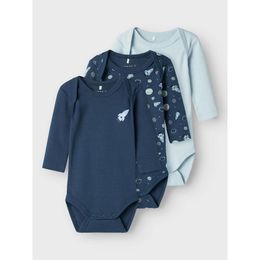 name it Langarmbody »NBMBODY 3P LS DARK SPACE NOOS«, 3 Stk. Dark Denim 80 - N-Gr N-Gr 80 3-er Set Bodys von name it für Jungen
