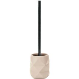 WC-Garnitur Kleine Wolke "Crackle", beige (sandbeige), B:10,6cm H:39cm L:10,6cm, Polyresin (Kunststein), Reinigungsbürsten
