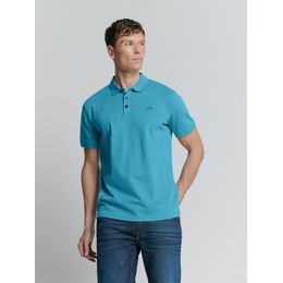 T-Shirt NO EXCESS "NO EXCESS Polo shirt", Herren, Gr. S, blau (azur), 95% Baumwolle, 5% elasthan, Shirts