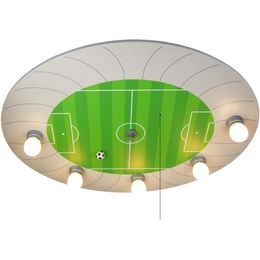Niermann Deckenleuchte "Fußball-Stadion", bunt (grün, silberfarben), 5, H: 7cm, 1 Stk., Leuchten, Deckenleuchte Fußball-Stadion, Kinderlampe