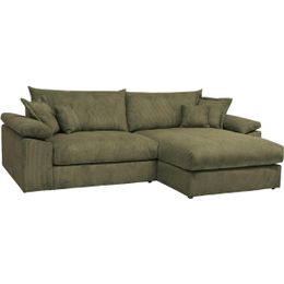 Ecksofa Home Affaire, B:303cm T:187cmolive, 100% Polyester, Wohnzimmer, Sofas, "Soft&Cosy XXL L-Form, B: 303 cm"