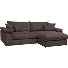 Ecksofa Home Affaire, B:303cm T:187cmdunkelbraun, 100% Polyester, Wohnzimmer, Sofas, "Soft&Cosy XXL L-Form, B: 303 cm"