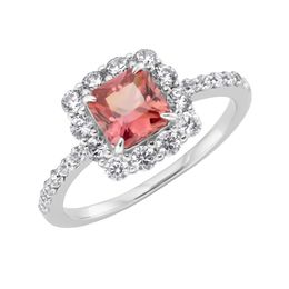 Silberring "Ziersteine, Zirkonia wei&szlig;, Silber 925" Gr. 56, orange, Giorgio Martello MILANO, Fingerringe, Damen, 56, Silber 925 (Sterlingsilber), Silberring