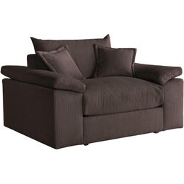 XXL-Sessel Home Affaire, B:151cm H:93cm T:123cmdunkelbraun, 100% Polyester, Sessel, "Soft&Cosy, B: 151 cm"