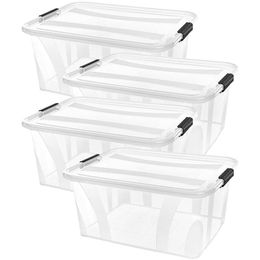 Aufbewahrungsbox Siena Home "Anzio", transparent, B:38,5cm H:14,8cm T:51cm, Kunststoff, Aufbewahrungsboxen, Aufbewahrungsbox, Kunststoff, 100% recyclebar