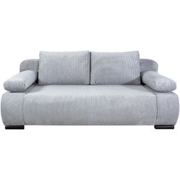 Schlafsofa Collection AB, B:200cm H:85cm T:98cmsilber, 100%Polyester, Kinderzimmer, Sofas, "Moritz", mit Bettfunktion und Bettkasten, komfortabler