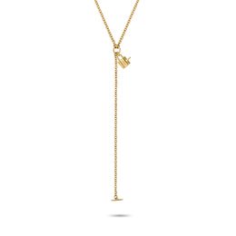 Y-Kette Liebeskind Berlin "Schmuck Geschenk Edelstahl Halskette The Love Bond", gold (gelbgoldfarben), Halsketten, Damen, Edelstahl, L: 43 B: 2mm, B:2mm