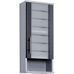 H&auml;ngeschrank Schildmeyer "Nikosia", grau (silberfarben, anthrazit), B:30cm H:70,5cm T:20,5cm, Schr&auml;nke, H&auml;ngeschrank, Breite 30 cm, mit Glast&uuml;r, hochwertige MDF-Fronten, Metallgriff