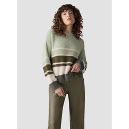 Strickpullover Lecomte "Pullover", Damen, Gr. 46, gr&uuml;n, 89%Polyester, 6%Baumwolle, 4%Polyacryl, 1%Andere Fasern, geringelt, gerader Abschluss, Pullover Strickpullover