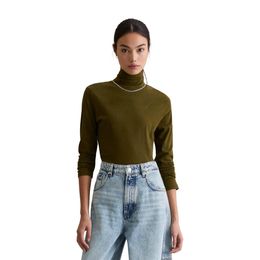 Marc O'Polo Langarmshirt MARC O'POLO DENIM "aus besonders weichem Slub-Jersey", Damen, Gr. L, burnished logs, Obermaterial: 100% Baumwolle, unifarben, gerade, normaler Saum, Shirts Langarmshirt