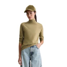 Marc O'Polo Langarmshirt MARC O'POLO DENIM "aus besonders weichem Slub-Jersey", Damen, Gr. L, artichoke leaf, Obermaterial: 100% Baumwolle, unifarben, gerade, normaler Saum, Shirts Langarmshirt