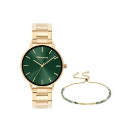 Tamaris Armbanduhr & Armband Set Damen Gr&ouml;&szlig;e One Size gold / smaragd