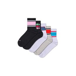 Happy Socks Socken '5-Pack Simple Stripe Short Crew Sock' Damen Gr&ouml;&szlig;e 36/40 schwarz