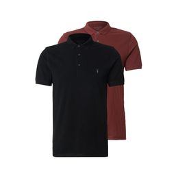AllSaints Poloshirt Herren Gr&ouml;&szlig;e M rostrot / schwarz