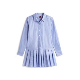 Tommy Jeans Blusenkleid Damen Größe 32 pastellblau / weiß Winterkleid