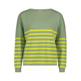 Cartoon Strickpullover mit U-Boot-Ausschnitt Damen Gr&ouml;&szlig;e S gr&uuml;n