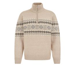 WE Fashion Pullover Herren Gr&ouml;&szlig;e L beige / hellgrau / schwarz / wei&szlig;