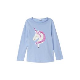 s.Oliver Shirt M&auml;dchen Gr&ouml;&szlig;e 104/110 taubenblau / pink / schwarz / silber