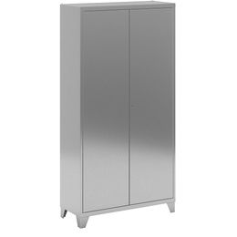 Edelstahl-Fl&uuml;gelt&uuml;renschrank mit Stollenf&uuml;&szlig;en, mit 4 B&ouml;den, HxBxT 1950 x 1000 x 400 mm kaiserkraft