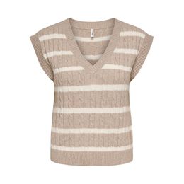 Only Weste 'ONLKATIA' Damen Gr&ouml;&szlig;e M beige / wei&szlig;