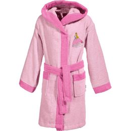 Erwin M&uuml;ller Erwin M&uuml;ller Frottier Kinder-Bademantel mit Kapuze in rosa | Gr.: 146/152