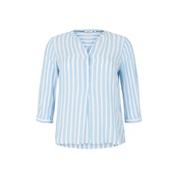Tom Tailor Women + Bluse Damen Gr&ouml;&szlig;e XXL hellblau / wei&szlig;