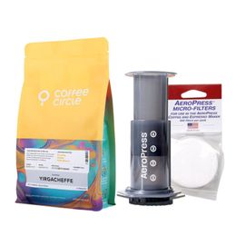 Coffee Circle Aeropress & Kaffee im Set: Zubereiter + 250g Kaffee nach Wahl, ganze Bohne
