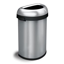 simplehuman Offener Abfalleimer, Volumen 60 l, BxHxT 470 x 760 x 333 mm, halbrund
