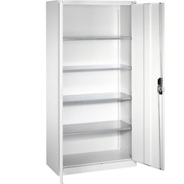 C+P Stahlschrank mit Flügeltüren, HxBxT 1950 x 1000 x 420 mm, verkehrsweiß