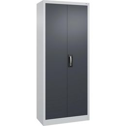 C+P Werkstatt-Fl&uuml;gelt&uuml;rschrank, HxBxT 1950 x 800 x 400 mm, lichtgrau / anthrazitgrau