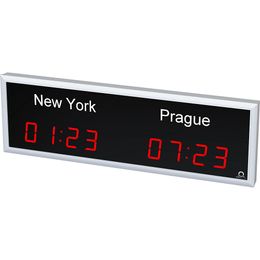 LED-Weltzeituhr, 2 Zeitzonen, Anordnung horizontal kaiserkraft