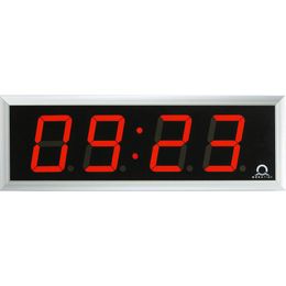 LED-Digitaluhr, HxBxT 118 x 333 x 39 mm, silber, rote LED kaiserkraft