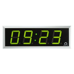 LED-Digitaluhr, HxBxT 118 x 333 x 39 mm, silber, gr&uuml;ne LED kaiserkraft