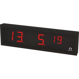 LED-Digitaluhr, HxBxT 118 x 423 x 39 mm, schwarz, rote LED kaiserkraft