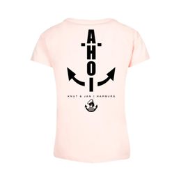 F4NT4STIC Ladies Box T-Shirt Ahoi Anker Knut & Jan Hamburg in pink | Gr.: XXL