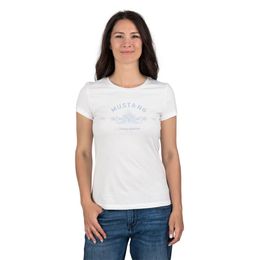 Mustang T-Shirt Alexia C Logo in Weiß | Gr.: L