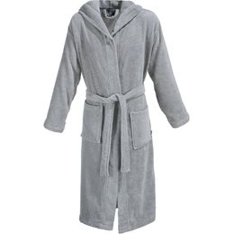 Erwin M&uuml;ller Erwin M&uuml;ller Frottier Unisex-Bademantel mit Kapuze Heidelberg in hellgrau | Gr.: M