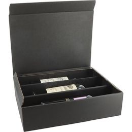 ratioform Flaschen-Geschenkkarton, schwarz, f&uuml;r 3 Flaschen, ab 5 Stk